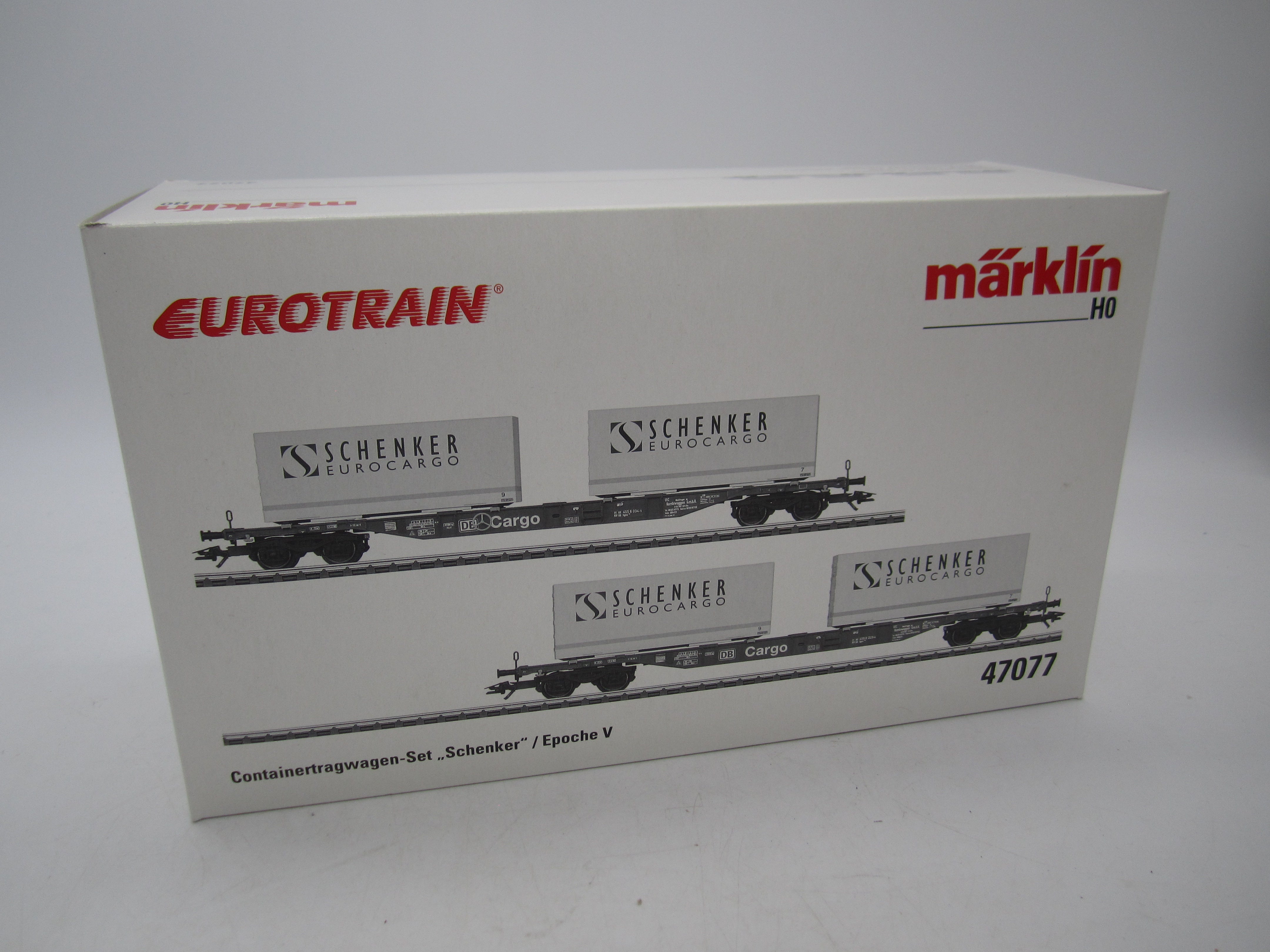 Märklin H0 - 47077 - 2-delige set Containerwagens "Schenker" van de DB ...